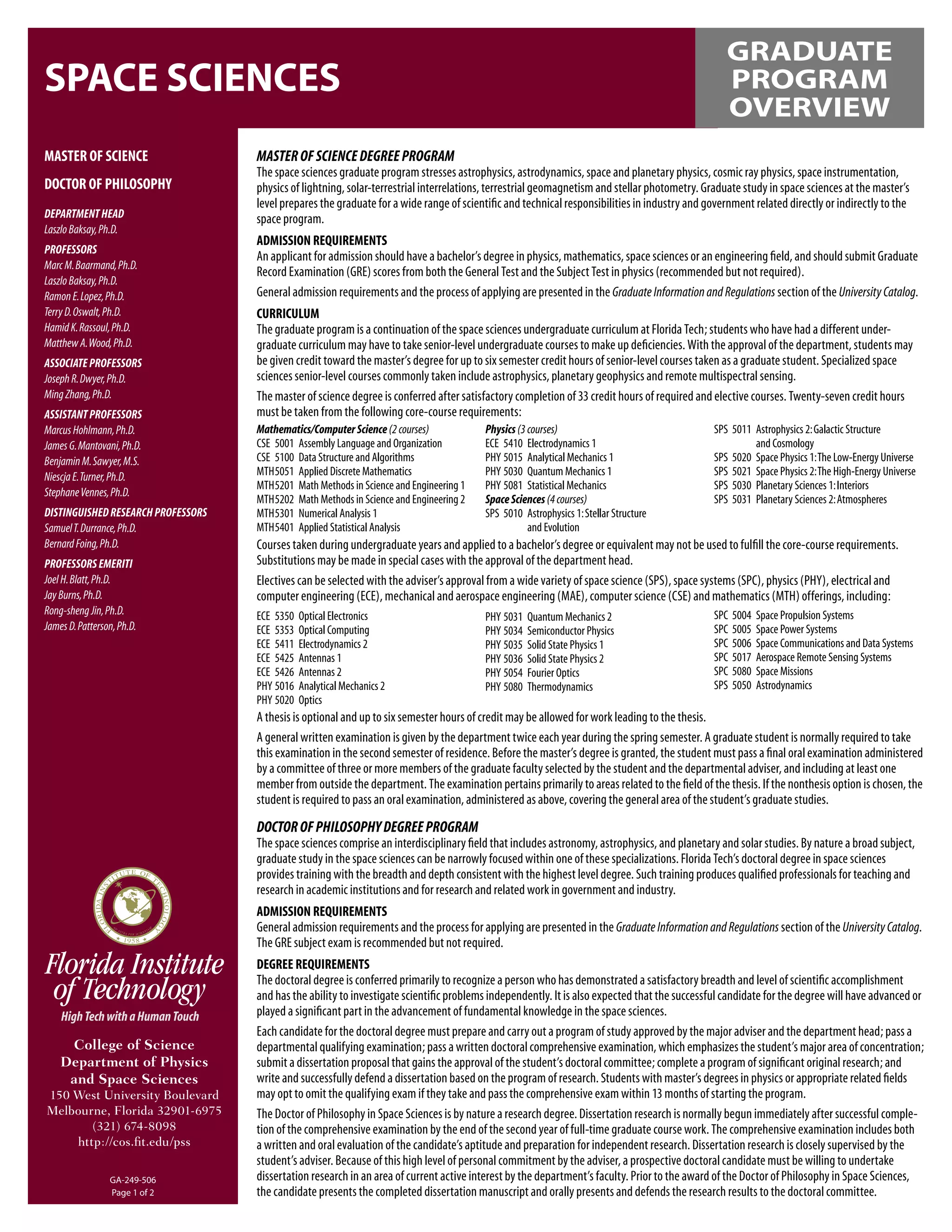 Space Sciences | PDF