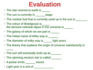 Space science ( stars and galaxy) | PDF