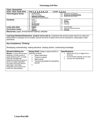 Spaceships unit plan | DOCX