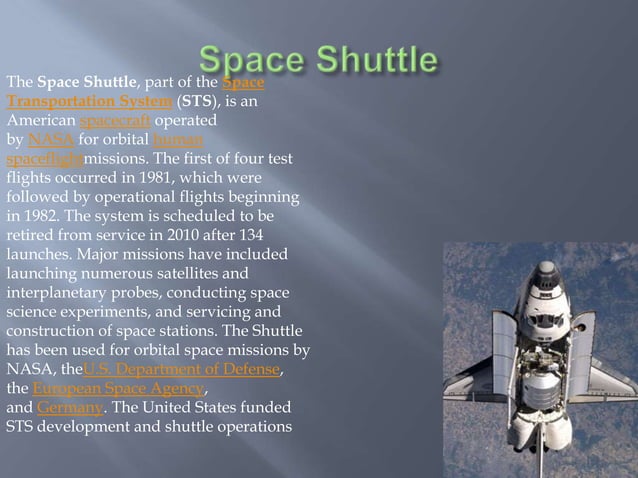 Space shuttles and ceramics | PPTX | Space and Astronomy | Science