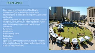 Space standards and requirments for different land use activites ...