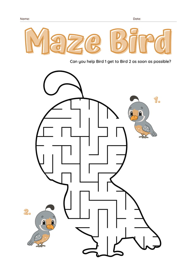 Maze Game Sheet for Kids - Activity Sheets | PDF