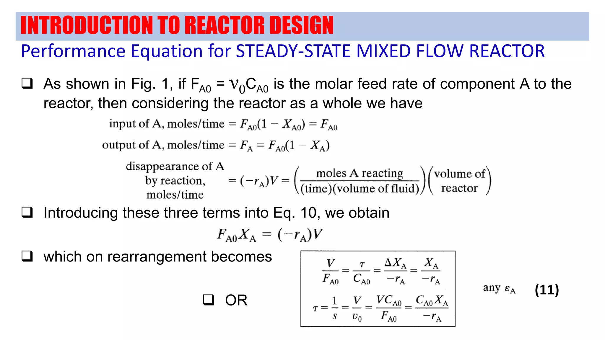 Space time and Space velocity, CSTR | PPTX