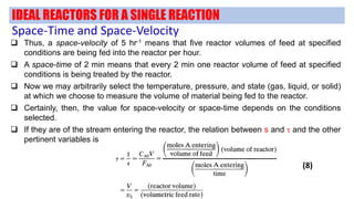 Space time and Space velocity, CSTR | PPTX