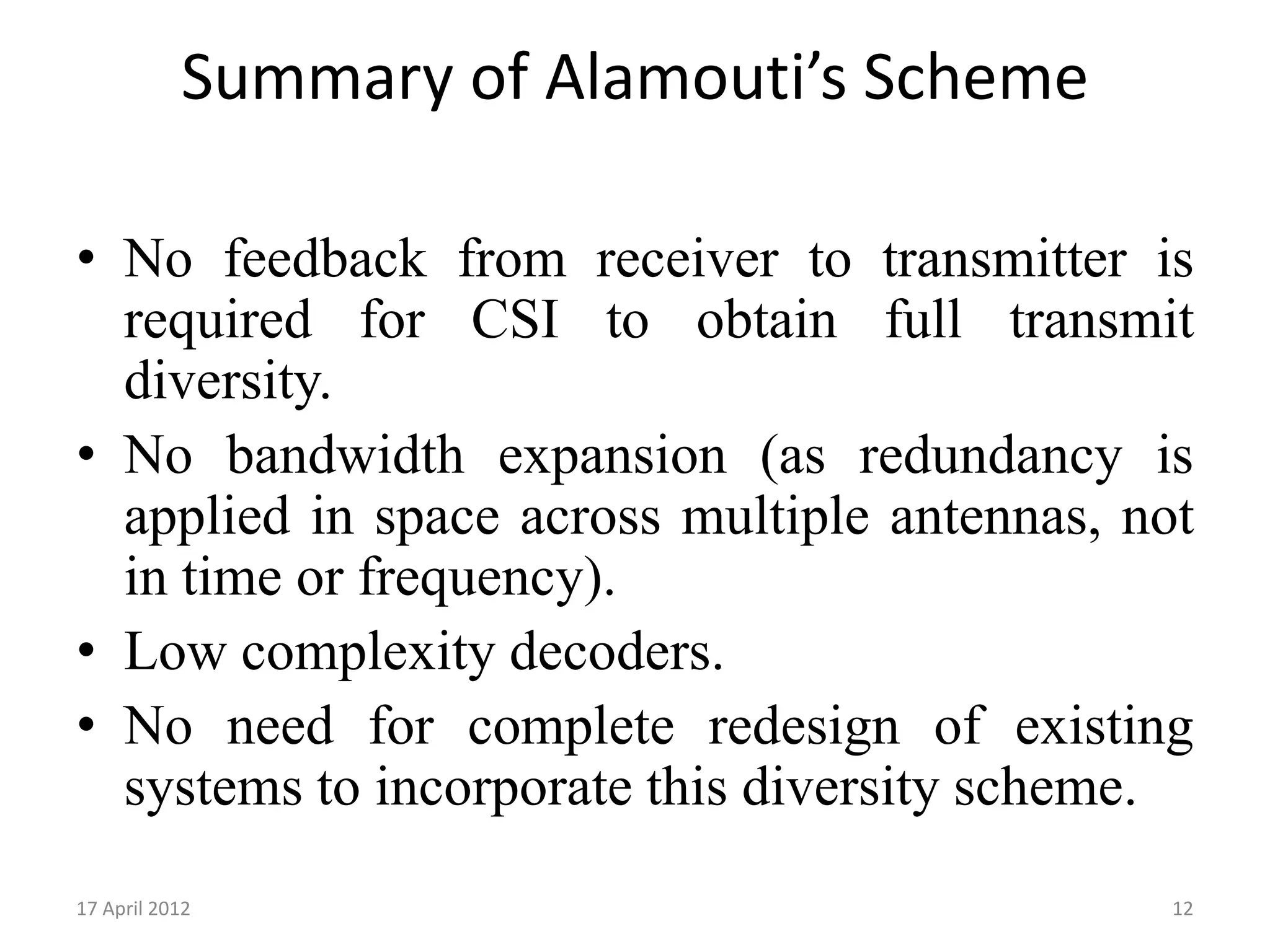 Space Time Coding In Mimo Pptx Computer Networking Computing