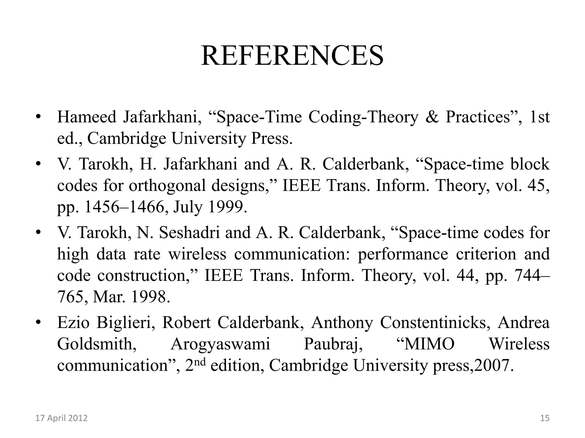 Space time coding in mimo | PPTX