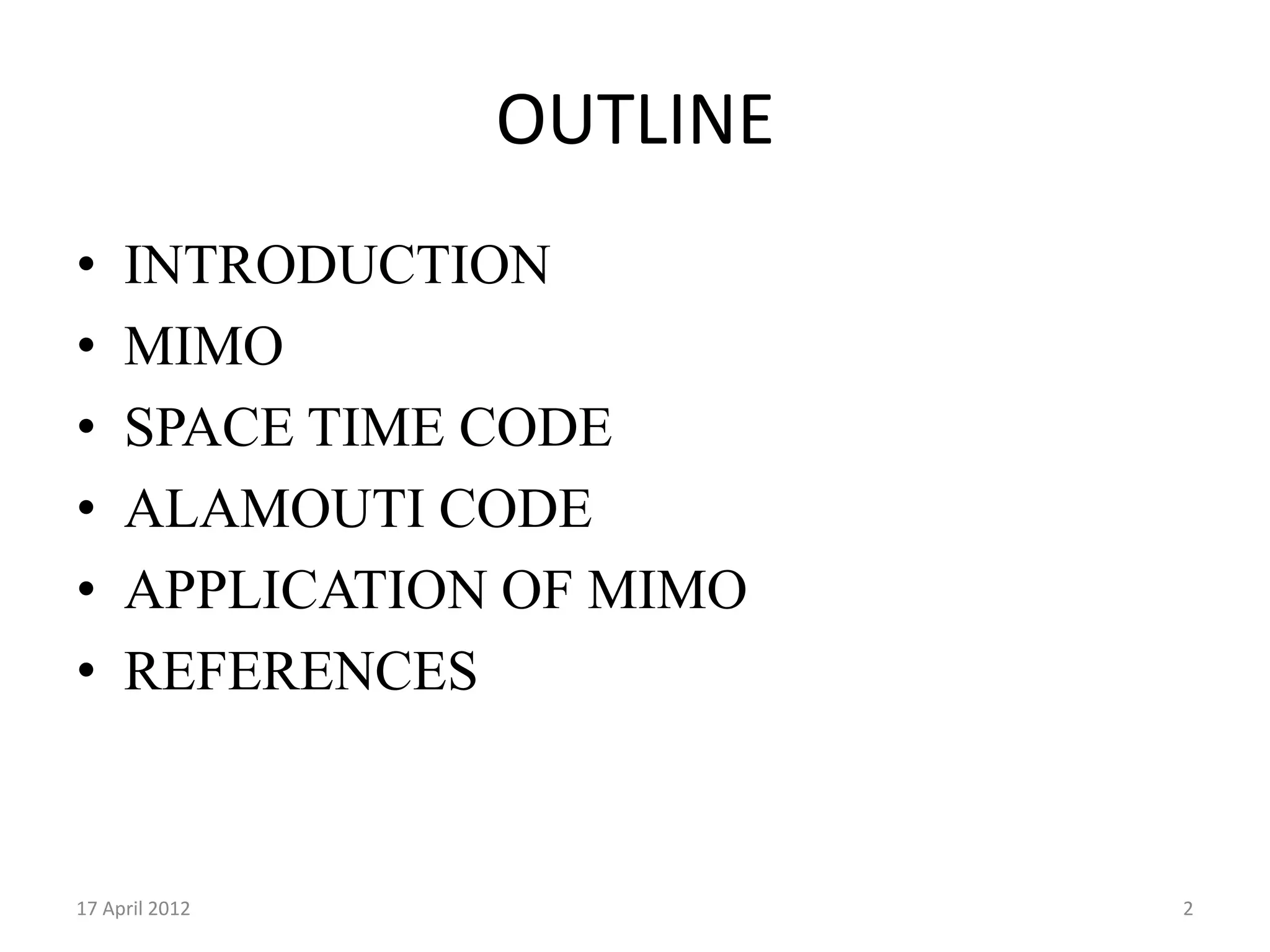 Space Time Coding In Mimo Pptx Computer Networking Computing