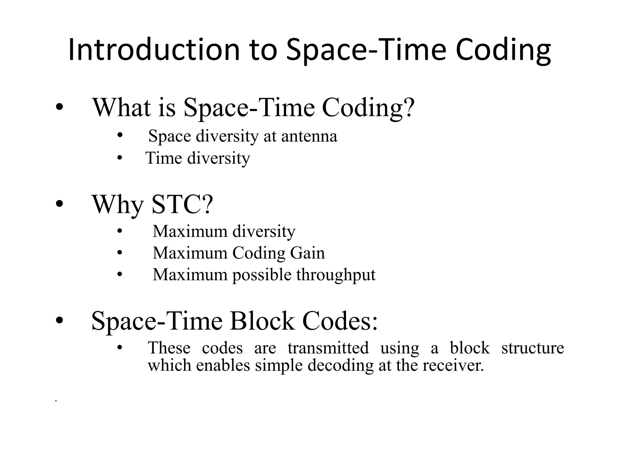 Space Time Coding In Mimo Pptx