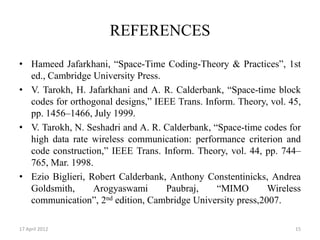 Space time coding in mimo | PPTX