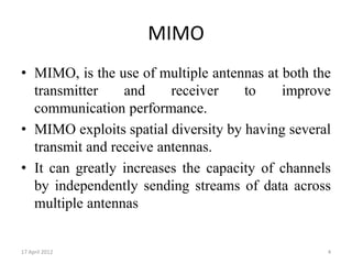 Space time coding in mimo | PPTX