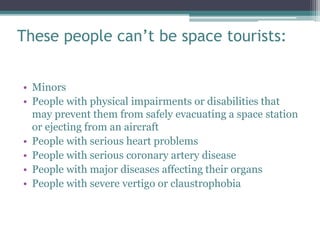 Space tourism | PPTX