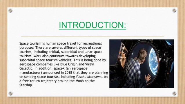 Space tourism | PPTX