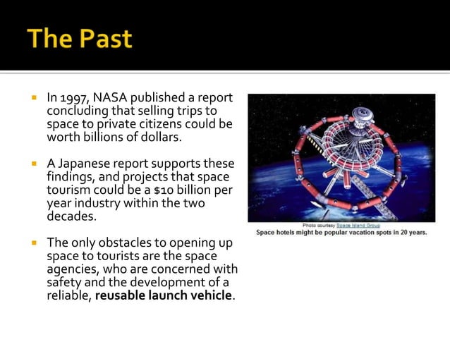 Space tourism presentation | PPTX | Air Travel | Travel Type