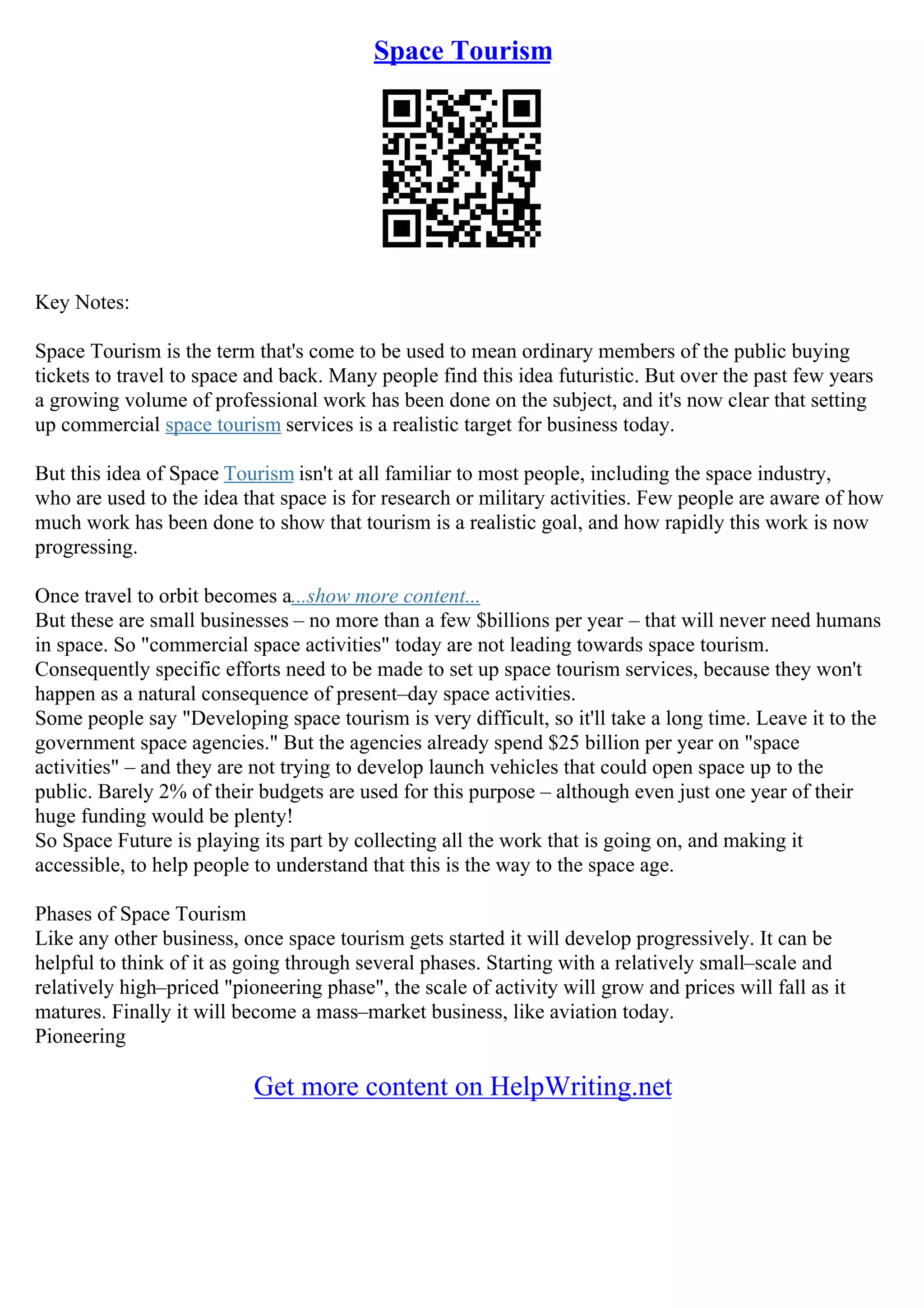 Space Travel Essay | PDF