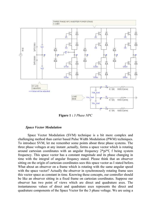 Space Vector Modulation in Voltage Sourced Three Level Neutral Point Clamped Inverter | DOCX