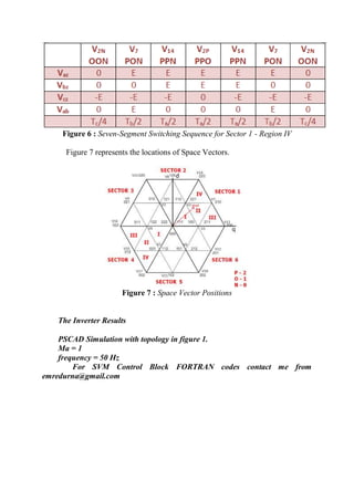 Space Vector Modulation in Voltage Sourced Three Level Neutral Point Clamped Inverter | DOCX