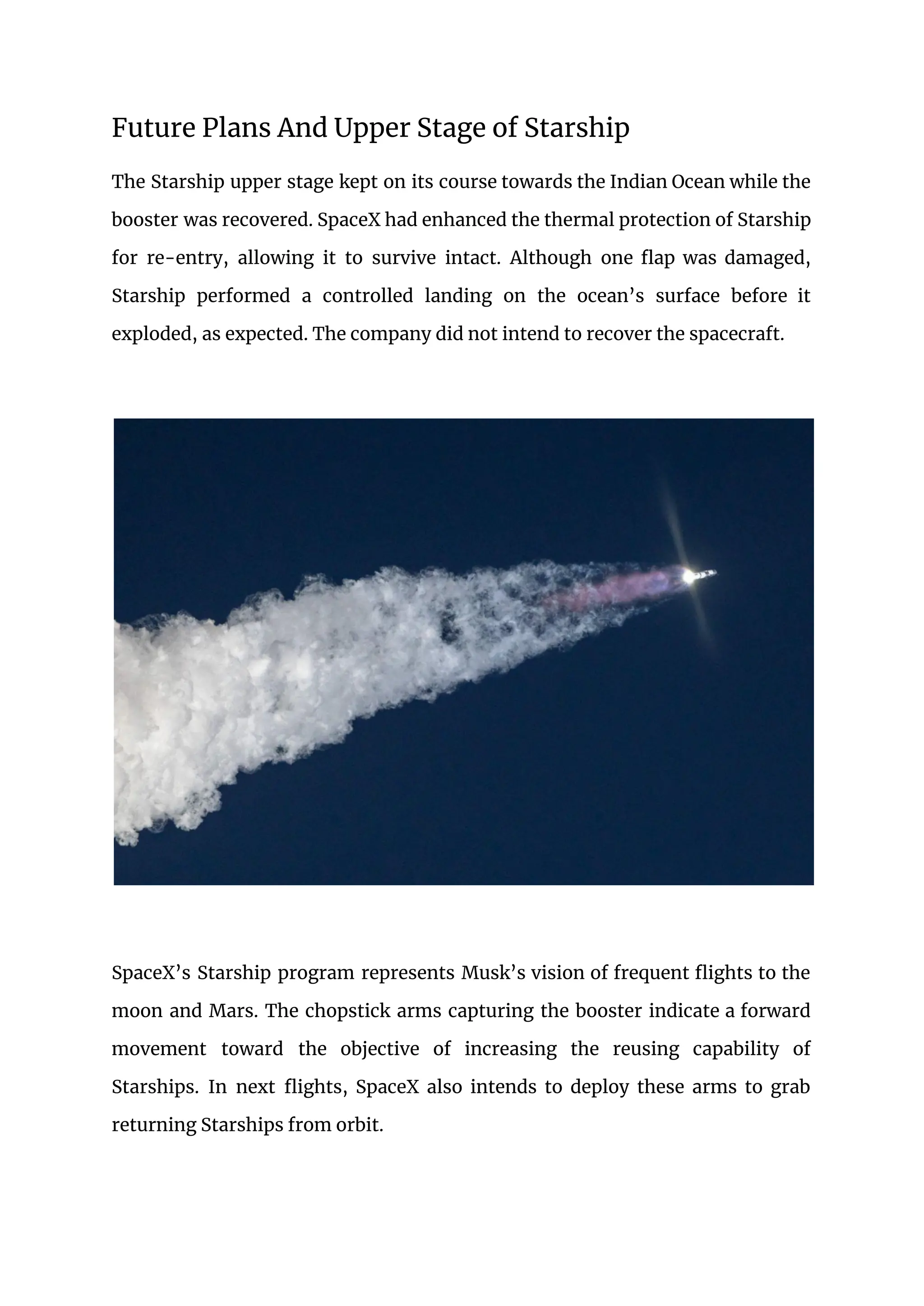 SpaceX Starship Program Hits New Milestone with Flawless Launch and Catch | PDF