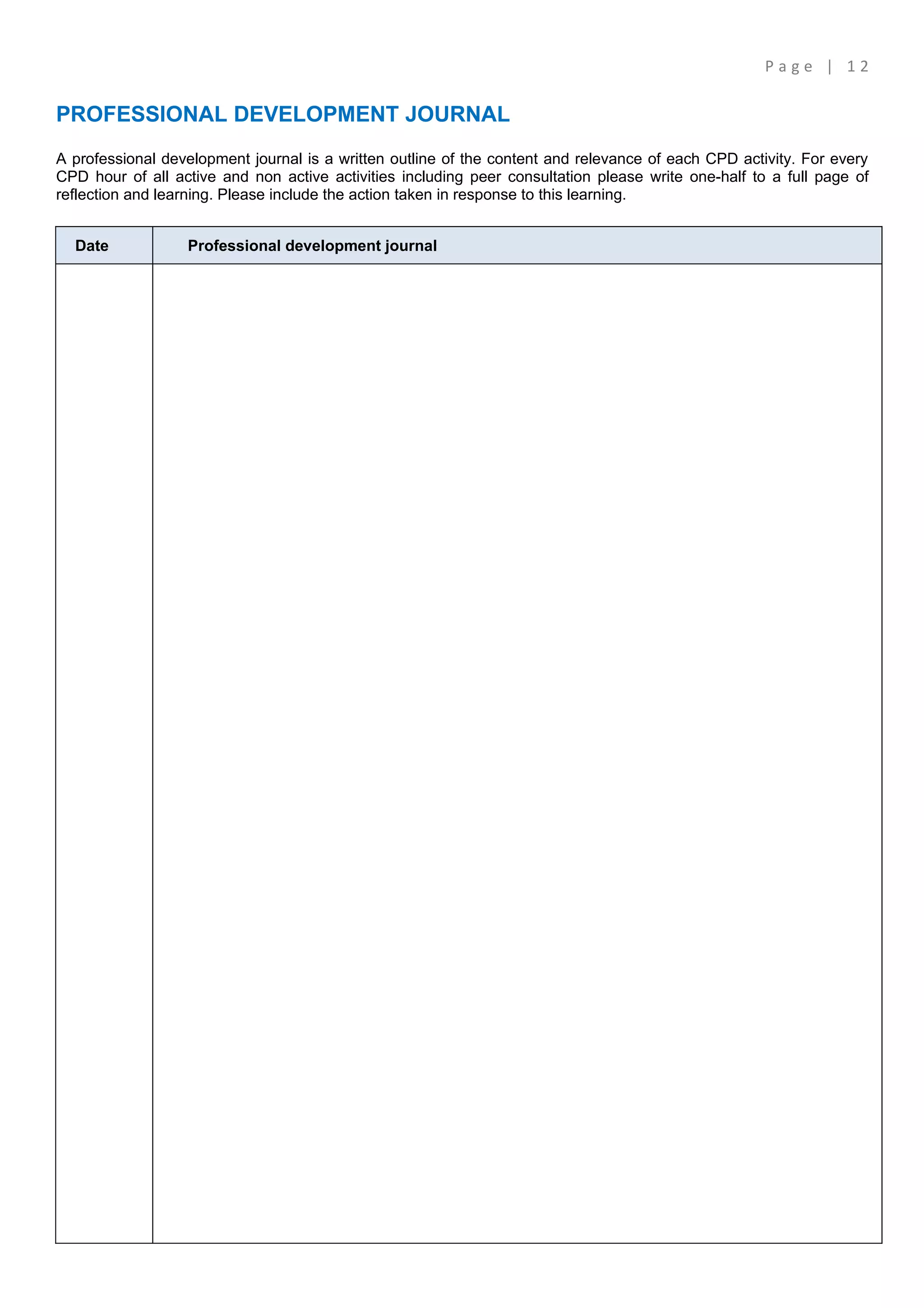 Spa cpd journal template 2011 | DOC | Resume Writing and Advice | Job ...