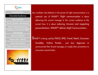 Basics of Profiled SMS Marketing with SPADE | PDF