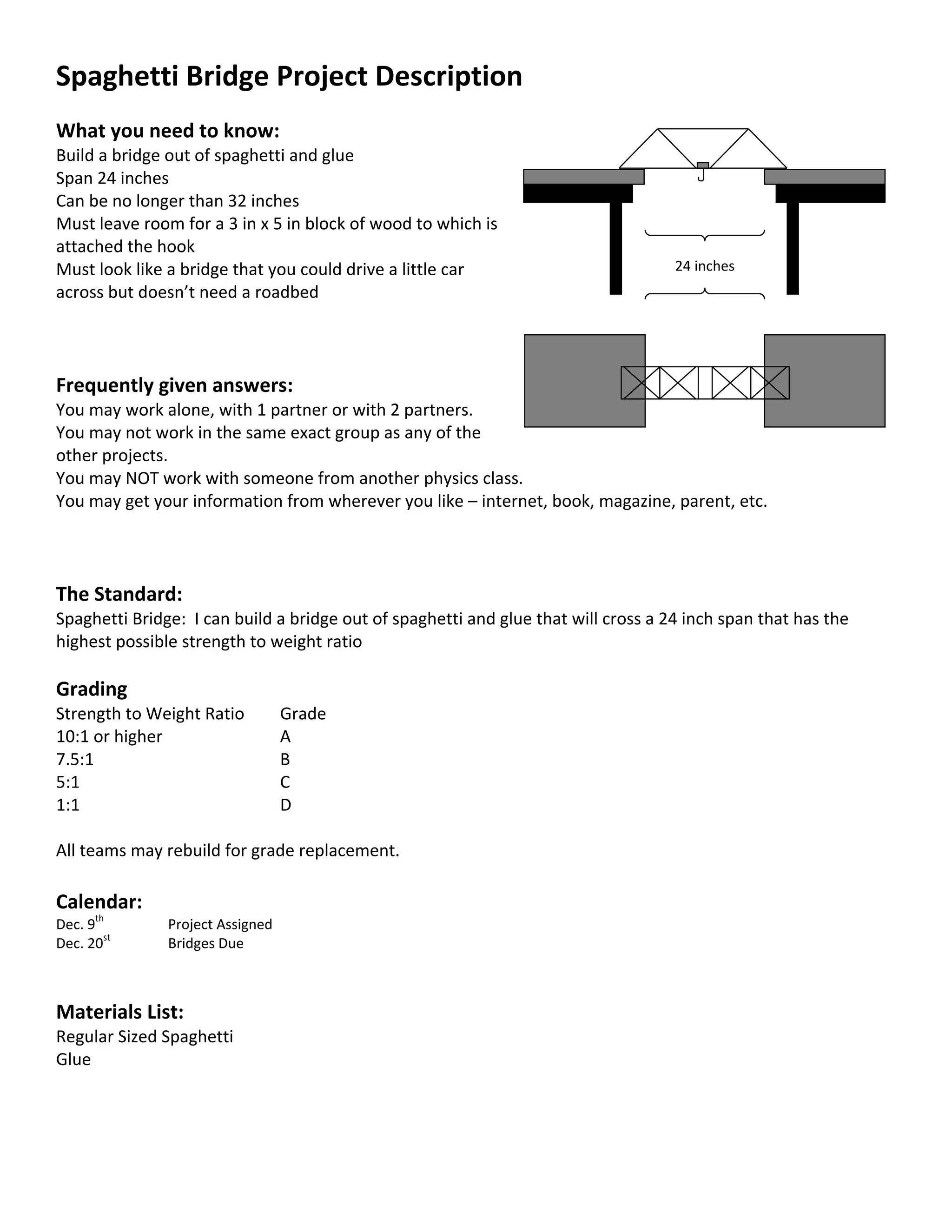 Spaghetti bridge project description 1314 | PDF | Physics | Science