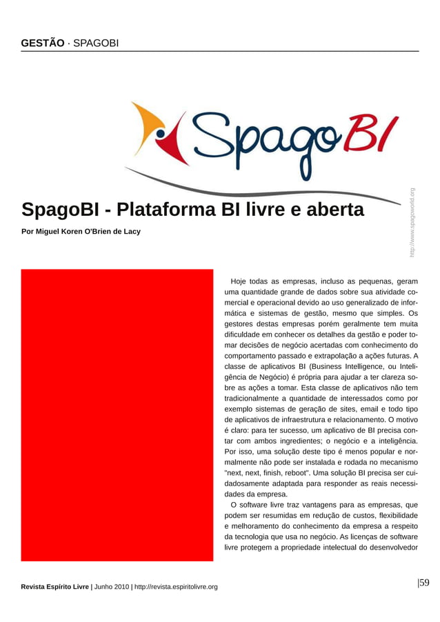 SpagoBI - Plataforma BI livre e aberta | PDF
