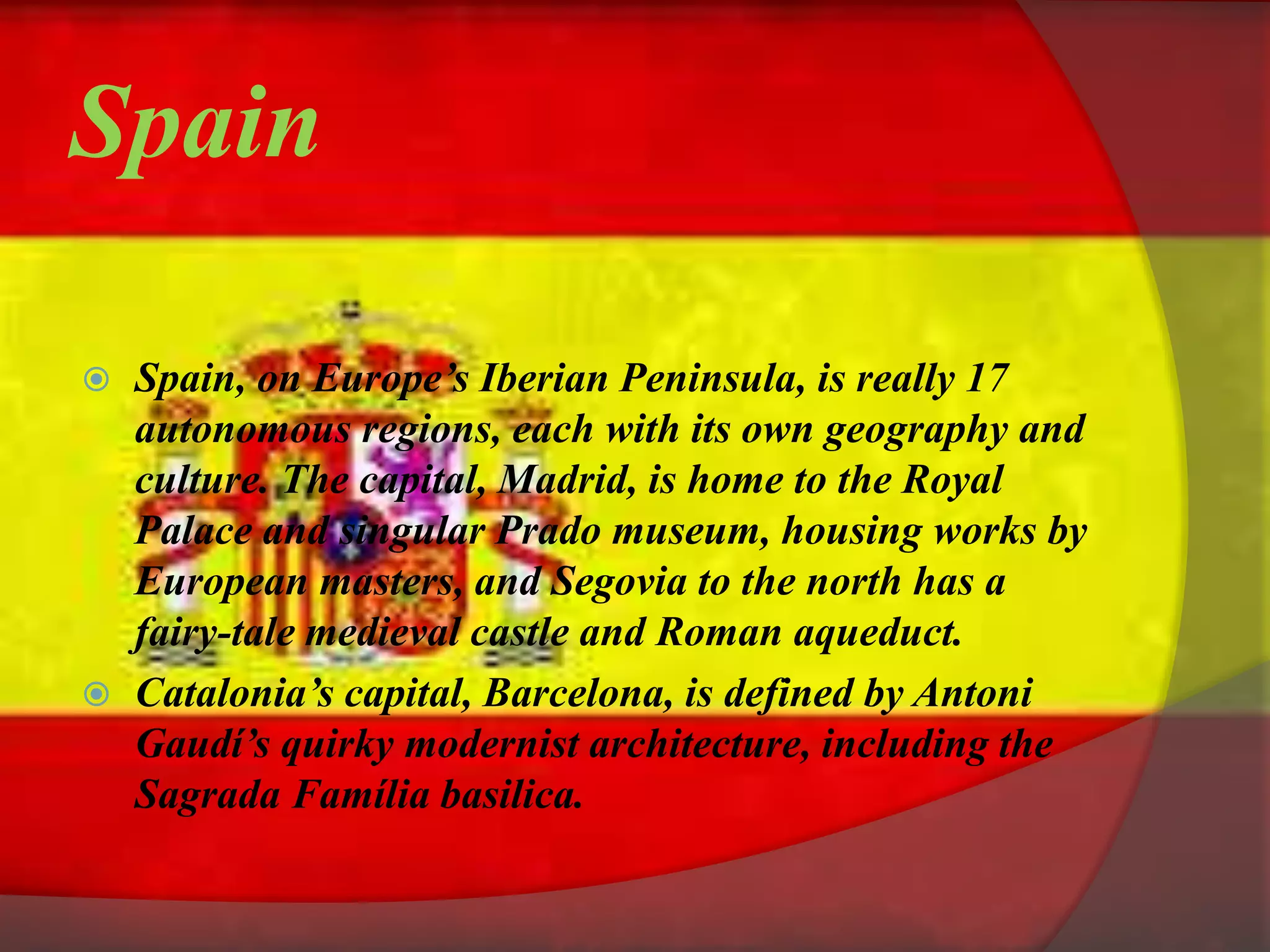 Spain Tourist Destinations. | PPTX