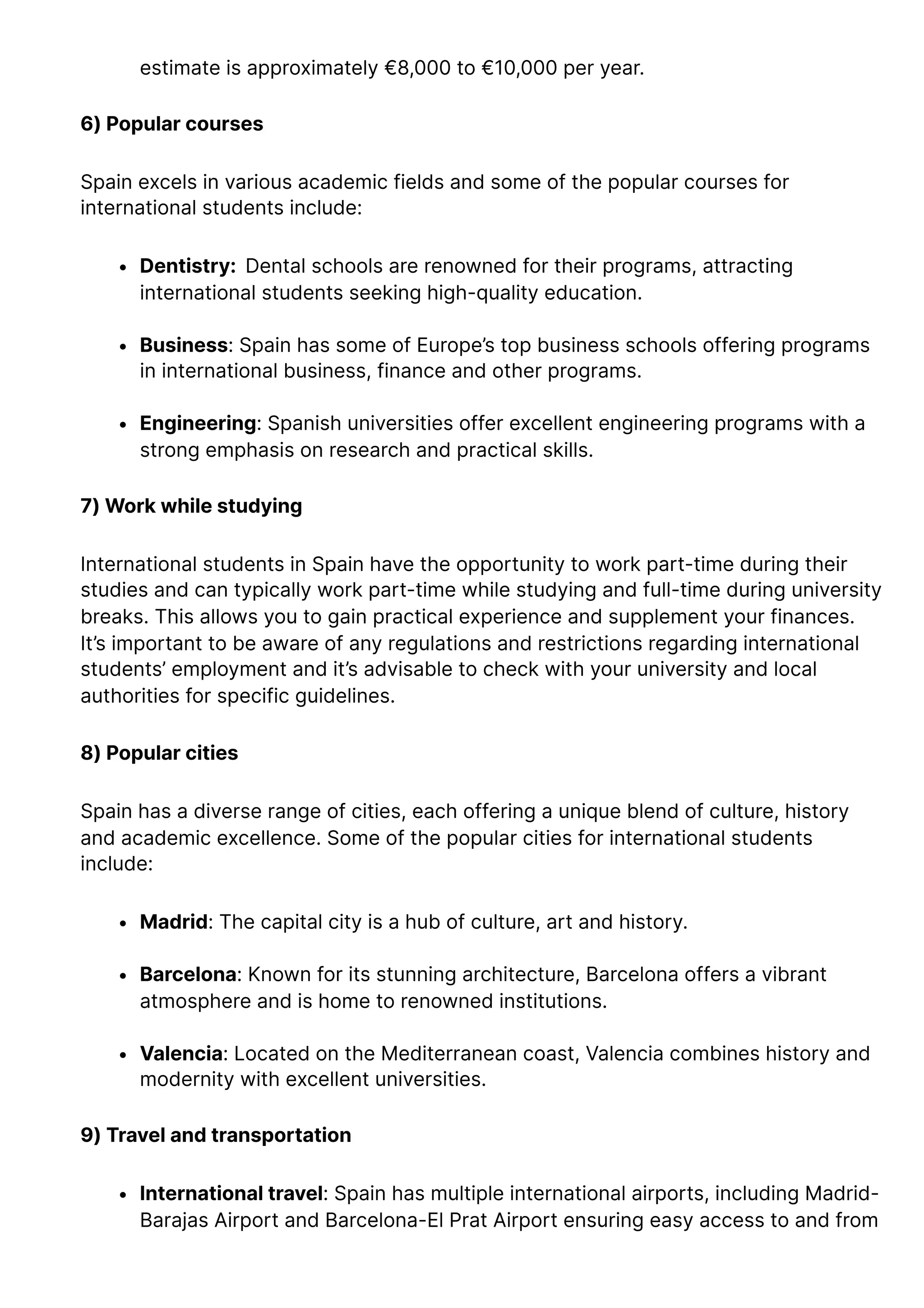 Study in Spain: Essential Programs, Costs, and Scholarship Insights | PDF