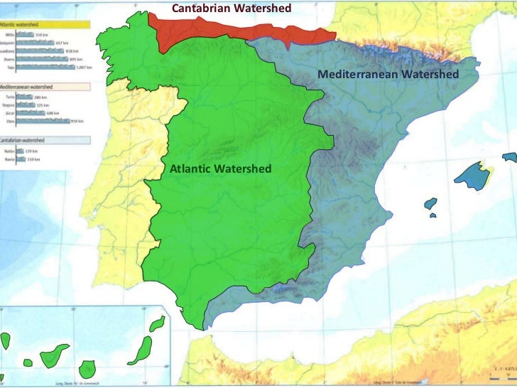Major rivers in spain map