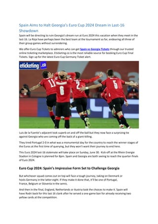 Spain Aims to Halt Georgia’s Euro Cup 2024 Dream in Last-16 Showdown.docx