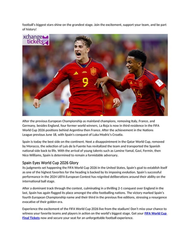 Spain Faces 4 or 5-Team Group in FIFA World Cup 2026.docx