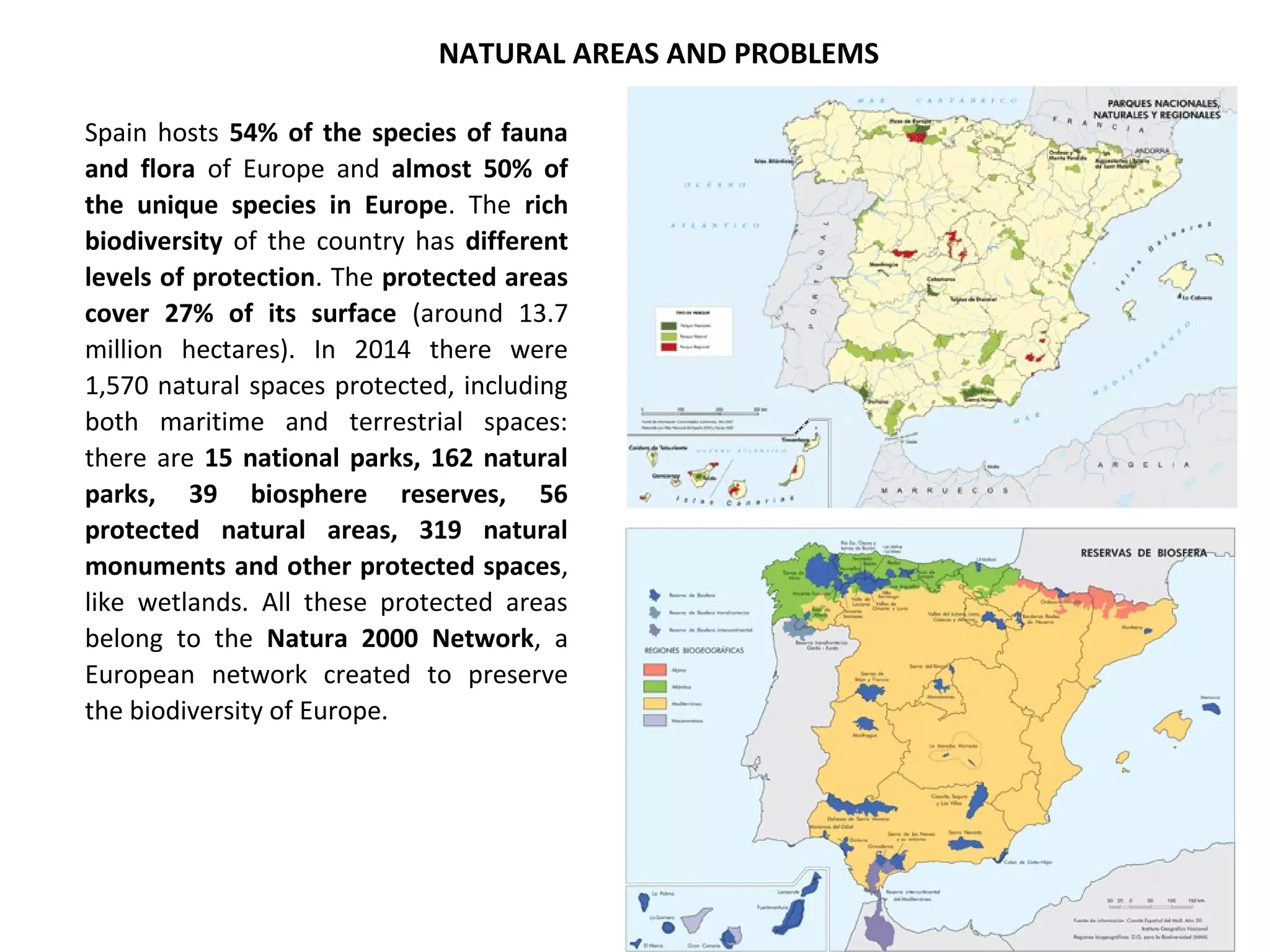 Spain's relief, rivers and protected environments | PPT