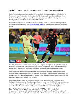 Spain's Euro Cup 2024 Prep Hit by Colombia Loss.docx
