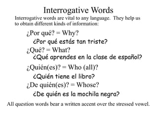 Spa interrogative words | PPT