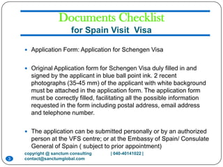 Spain visit visa sanctum consulting | PPT