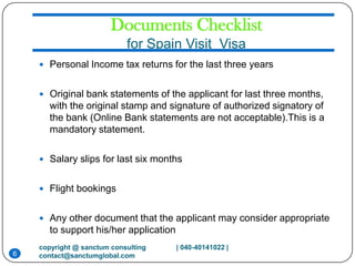 Spain visit visa sanctum consulting | PPT