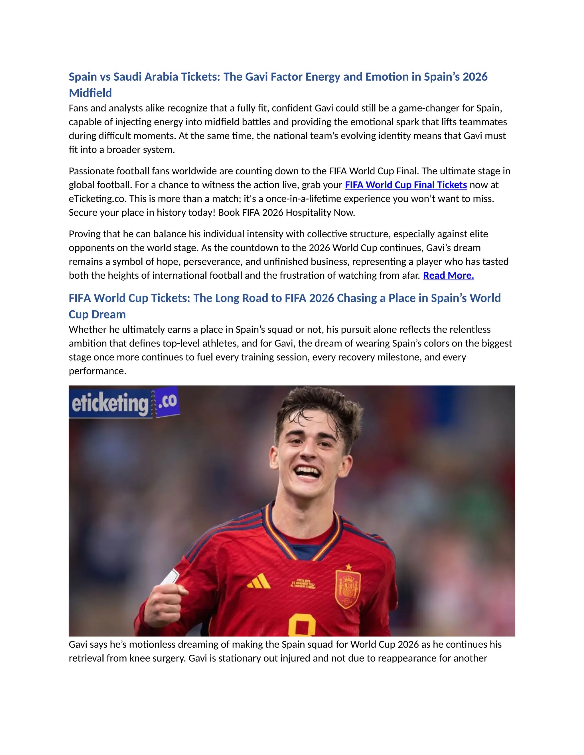 Spain vs Cabo Verde Tickets Barcelona star Gavi still dreaming of ...