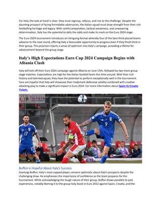 Spain Vs Italy Italy’s Winning Chances In UEFA Euro 2024.pdf | Currencies | Economy