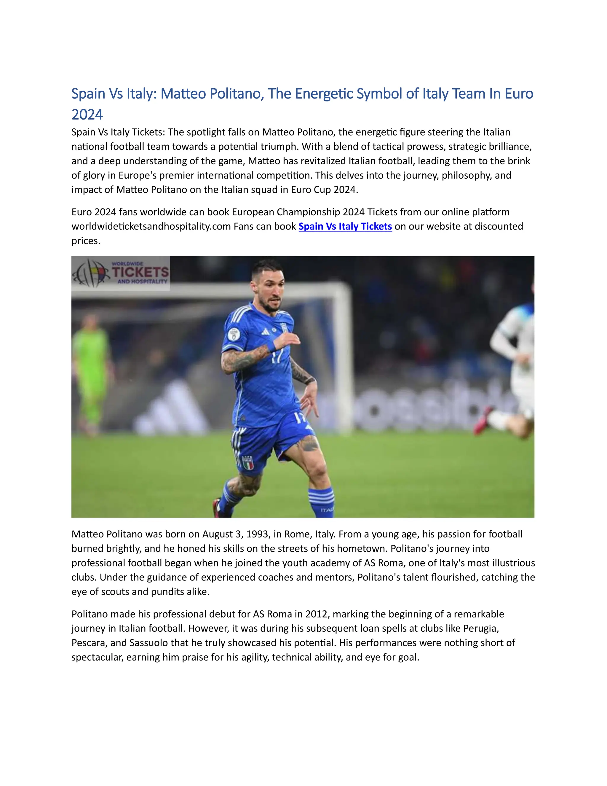 Spain Vs Italy Matteo Politano, The Energetic Symbol of Italy Team In Euro 2024.docx