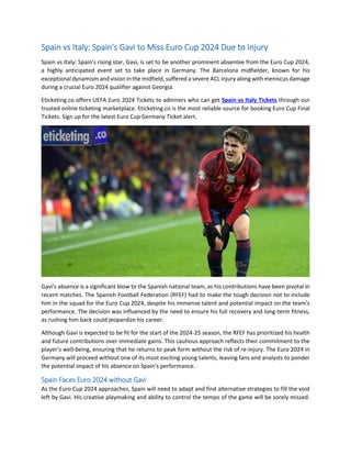 Spain vs Italy Spain's Gavi to Miss Euro Cup 2024 Due to Injury.pdf