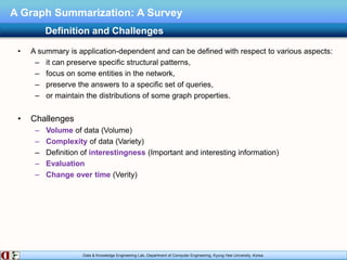 A Graph Summarization: A Survey | Summarizing and understanding large graphs | PPT