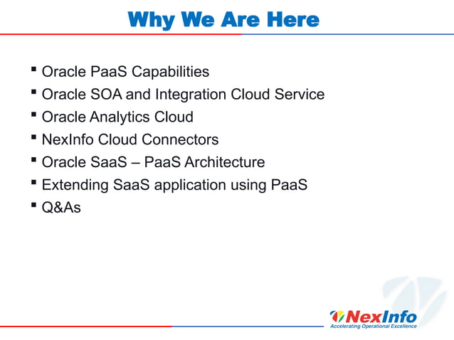 Transforming Business with Oracle PaaS: NexInfo Webinar | PPTX
