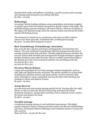 Spa Menu | DOC