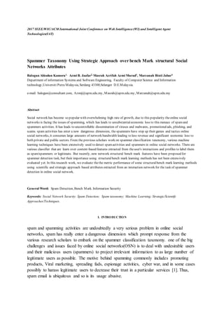 Spammer taxonomy using scientific approach | PDF