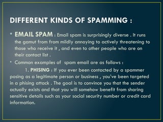 Spamming for ecommerce student of college | PPT