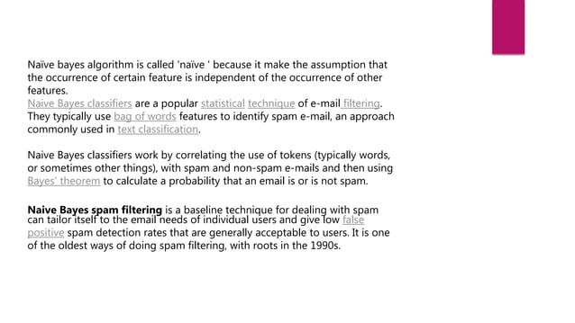 Spam Filtering With Naive Bayes Algorithm Pptx Email Internet