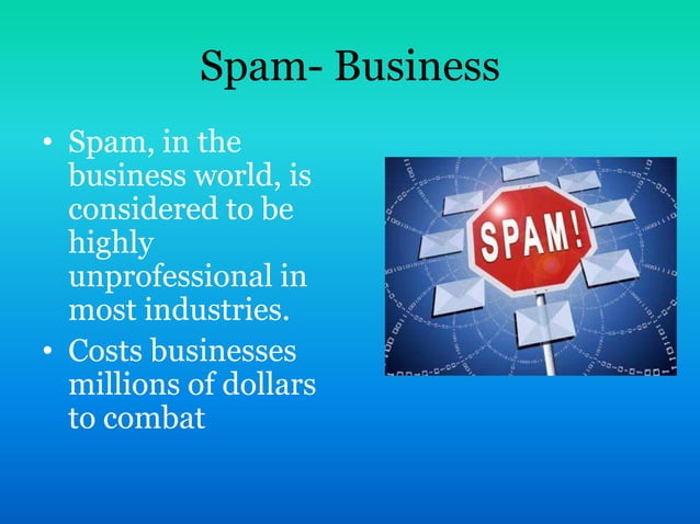Spam presentation | PPTX | Email | Internet