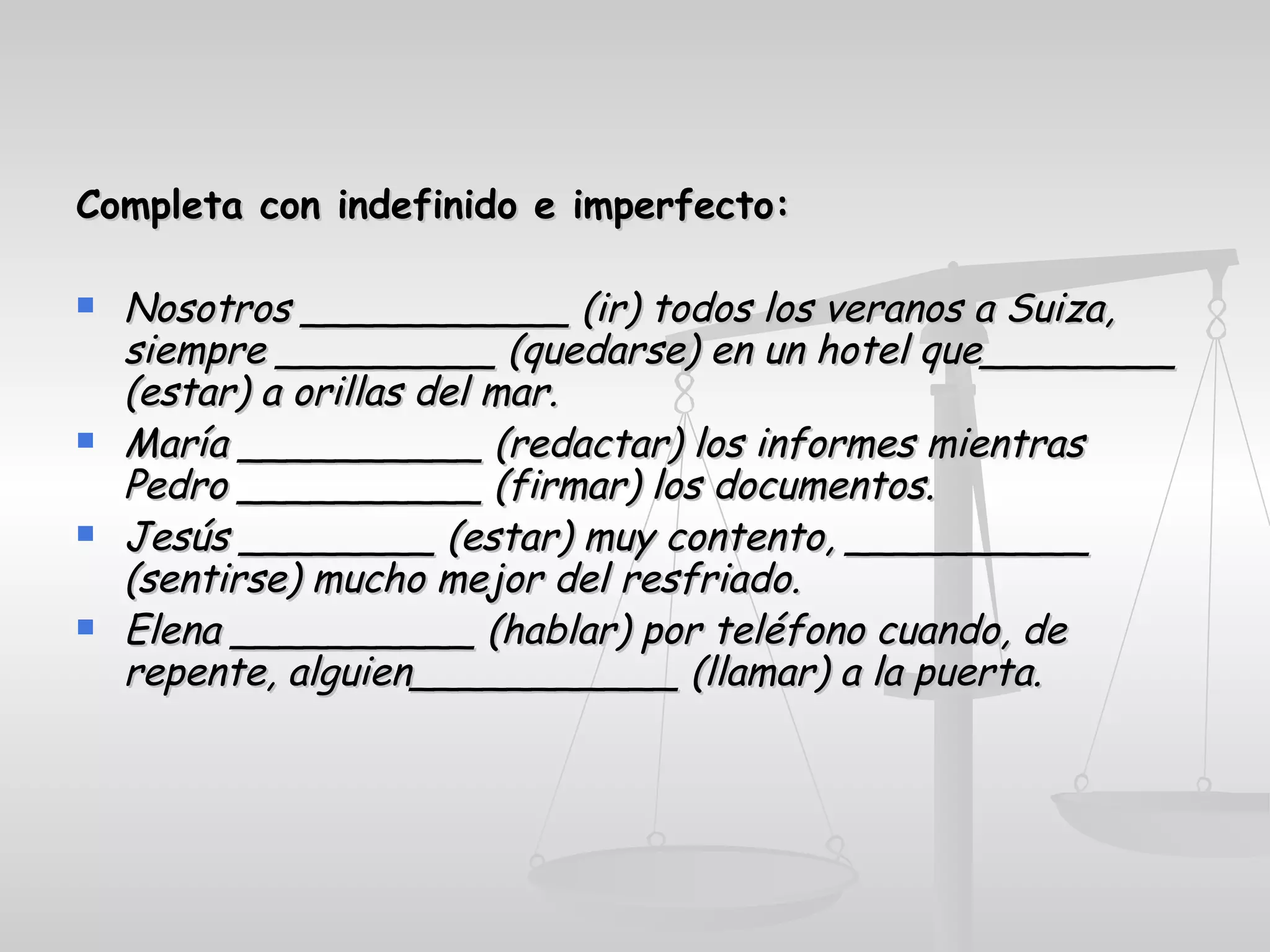 Repaso de verbos, presente, indefinido, imperfecto | PPT | Descarga ...