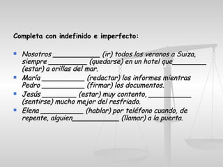 Repaso de verbos, presente, indefinido, imperfecto | PPT | Descarga ...