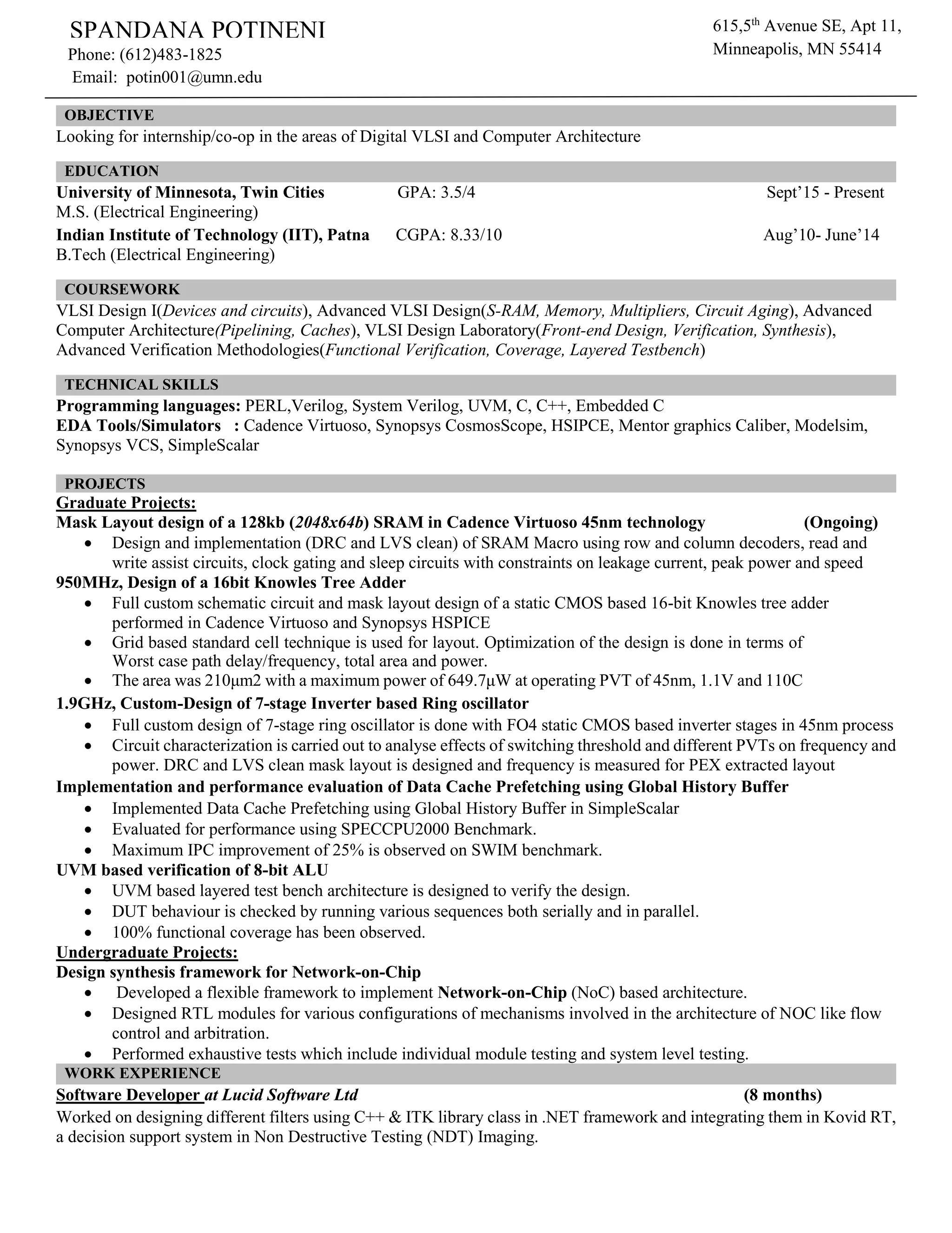 Spandana potineni resume | PDF