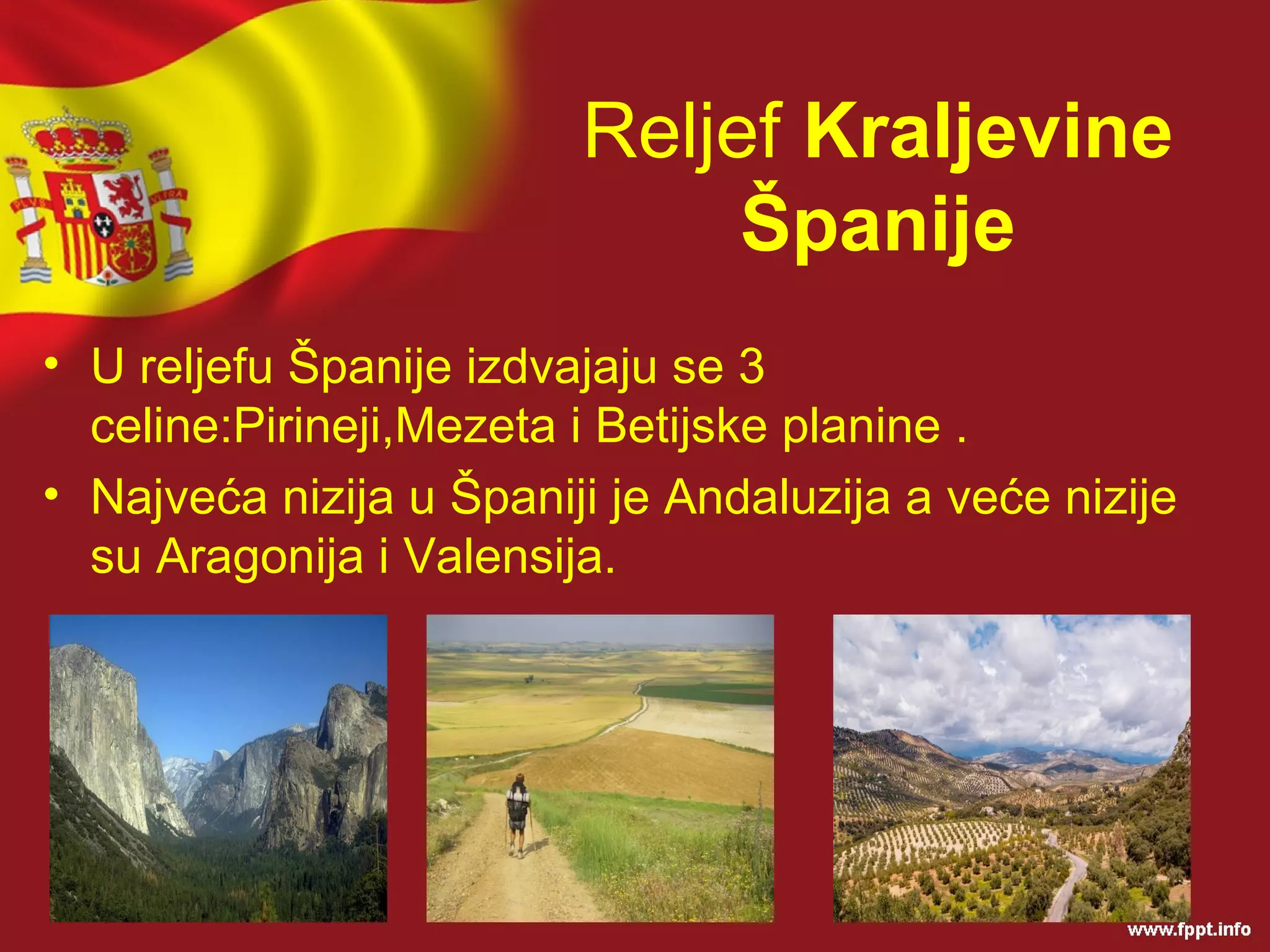 Spanija prezentacija geografija 6. razred | PPT